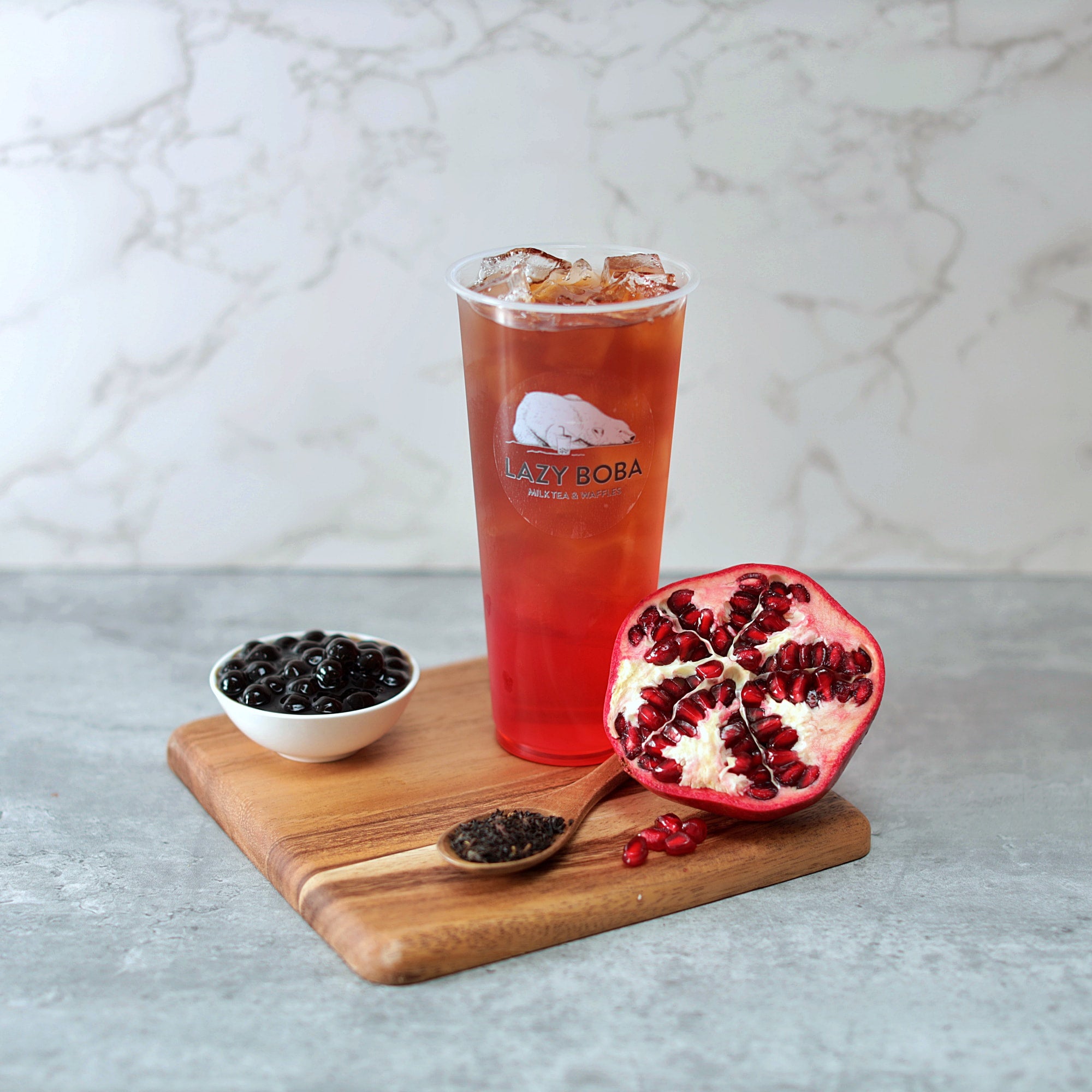 Pomegranate Oolong Iced Tea | Lazy Boba