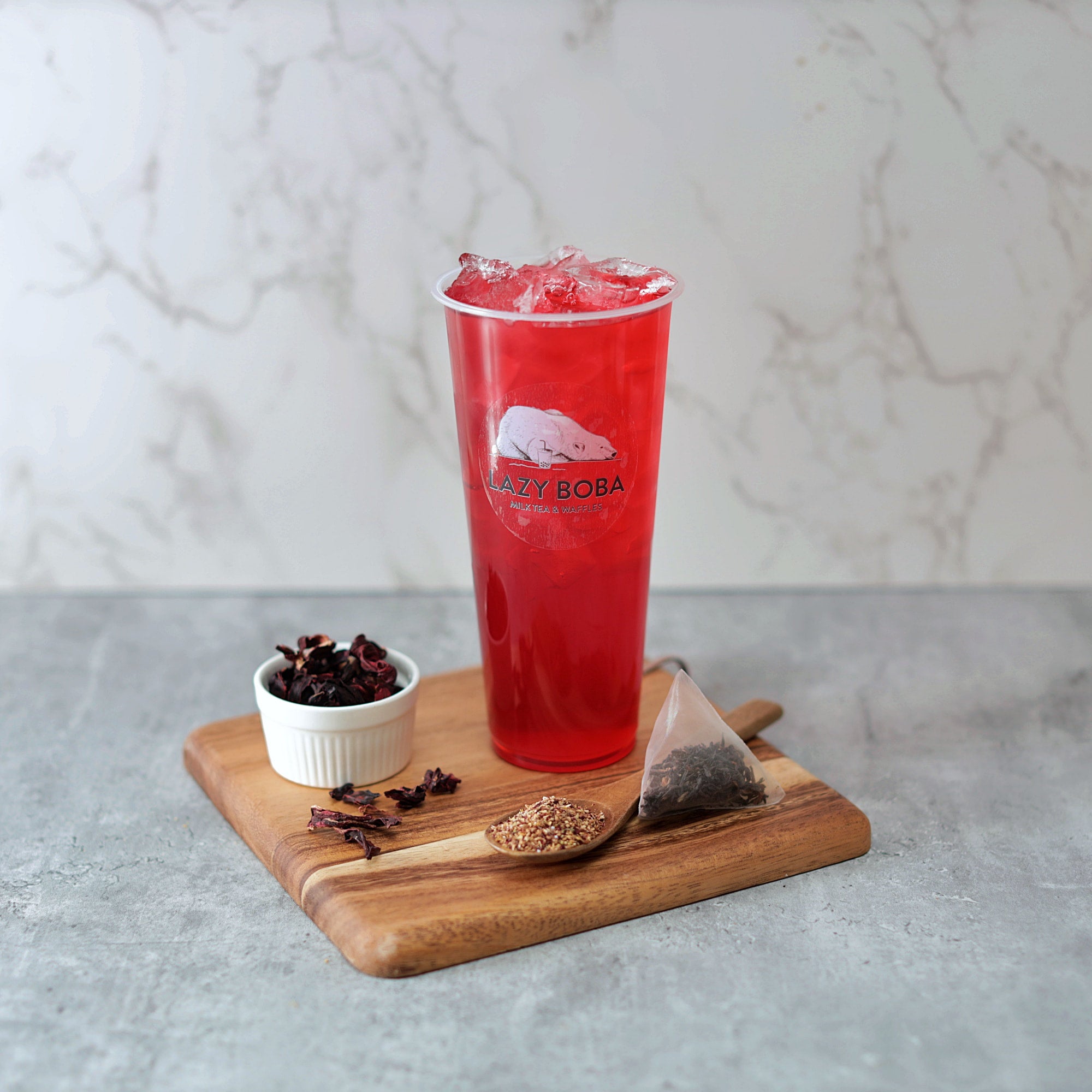 Raspberry & Strawberry Hibiscus Tea | Lazy Boba